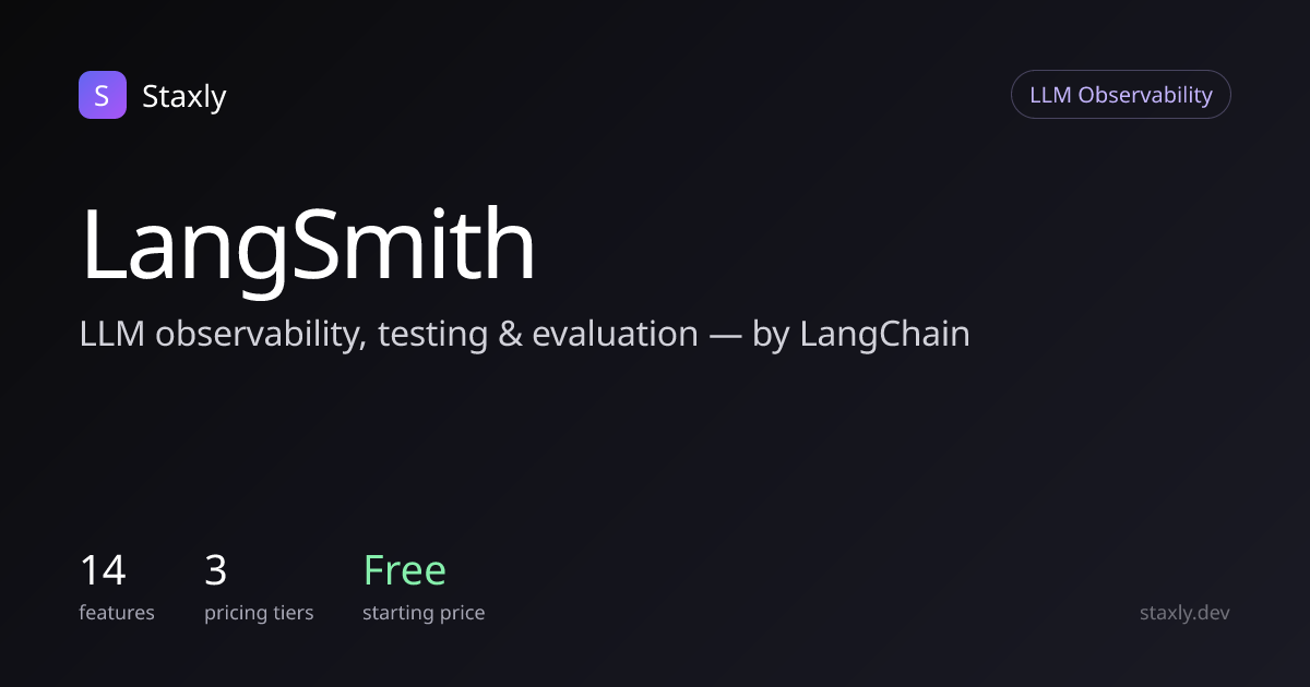 LangSmith pricing, quotas, and features · Staxly